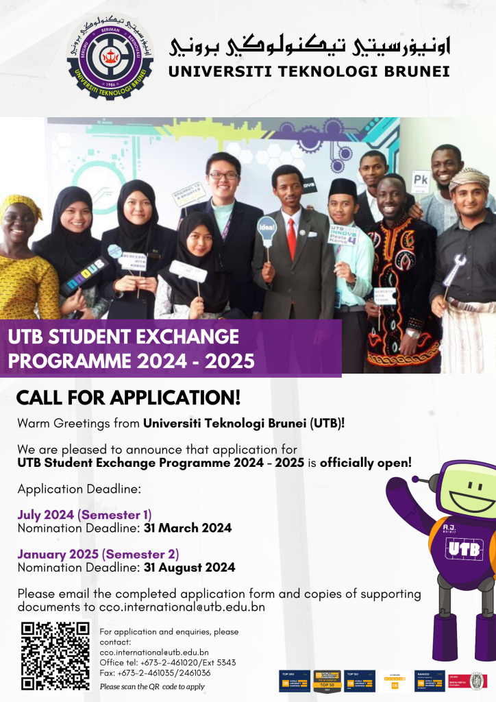 Exciting Student Exchange Opportunity from Universiti Teknologi Brunei (UTB) – Airlangga Global ...